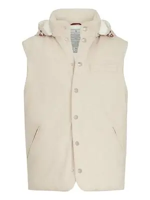 Brunello Cucinelli Wool Hooded Sleeveless Gilet - Beige