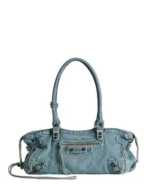 Balenciaga Cotton Le City East-west Shoulder Bag - Blue