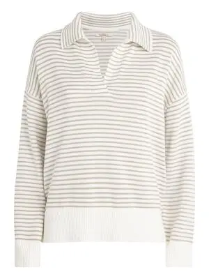 Barbour Cotton Stripe Aylesby Sweater - Ivory