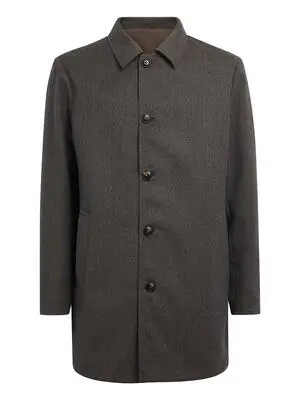 Pal Zileri Wool Reversible Overcoat - Brown
