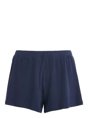 SKIMS Stretch-cotton Rib Shorts - Navy