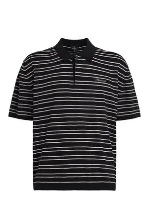 REPRESENT Cotton Stripe Polo Shirt - Black