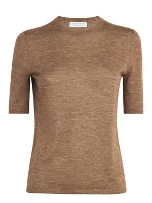 GABRIELA HEARST Cashmere-silk Chryse Short-sleeve Sweater