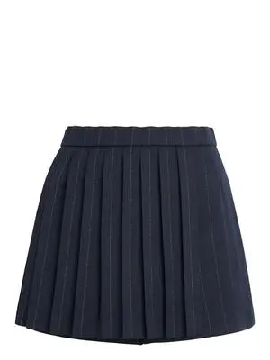 Maje Pleated Stripe Shorts - Blue
