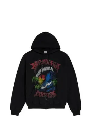 Balenciaga Vintage Surfer Zip-up Hoodie - Black