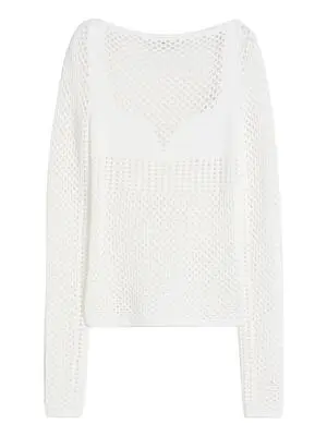 SPORTMAX Sportmax Boat-Neck Slim Fit Sweater With Contrast Stitching And Ribbed Panels