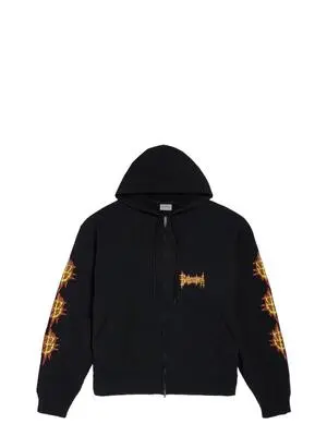 Balenciaga Sacré-cœur Oversized Zip-up Hoodie - Black
