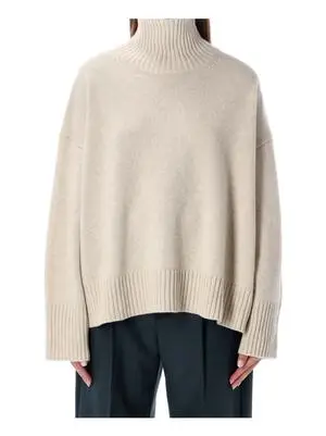 Soeur William Ribbed Turtleneck Sweater - Nude