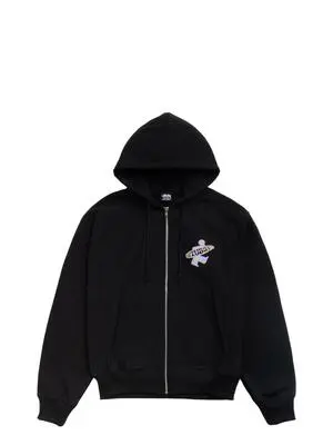 StÜssy Dot Surf Puff Print Zip Hoodie - Black