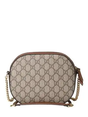 Gucci Monogrammed Shoulder Bag With Chain Strap - Beige/ebony