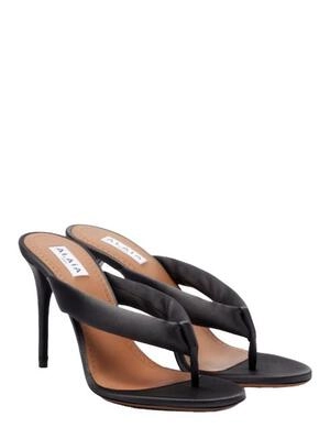 Alaïa Padded Thong Sandals - Black