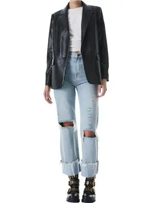 ALICEOLIVIA Denny Boyfriend Style Suit Coat - Black