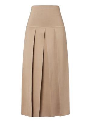 Alaïa Pleated Maxi Skirt - Nude