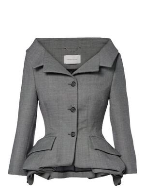 Magda Butrym Peplum Virgin Wool Blazer - Gray