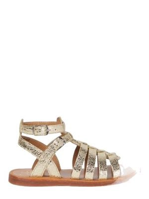 POM D'API Metallic Leather Sandals - Nude