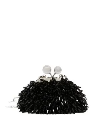 Max Mara Wkaalfio Beaded Clutch Bag - Black