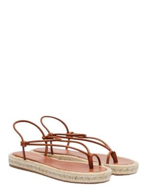 GIANVITO ROSSI Handmade Leather Espadrille Sandals - Nude