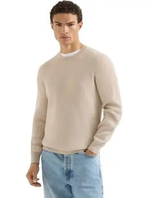 Brunello Cucinelli Cashmere English Rib Sweater - Sand