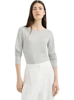 Brunello Cucinelli Sparkling Cashmere And Silk Lightweight Sweater - Light Grey