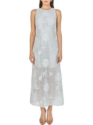 Endless Rose Textured Sleeveless Maxi Dress - Blue