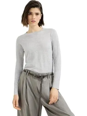 Brunello Cucinelli Cashmere And Silk Lightweight Sweater - Light Grey
