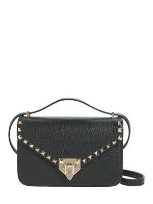 Valentino Garavani Small Rockstud Leather Shoulder Bag - Black