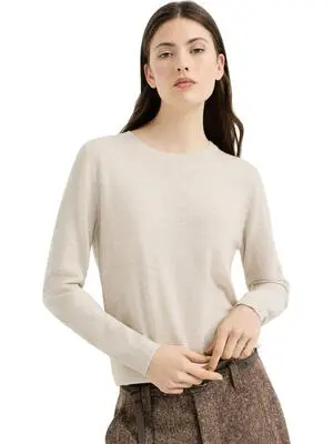 Brunello Cucinelli Cashmere Sweater With Monili Decoration - Oat