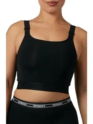 TOMBOYX Compression Plus Crop Top With Adjustable Straps - Black