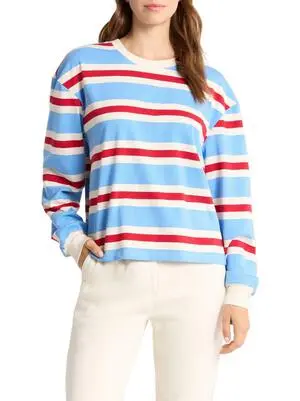 Year Of Ours Long Sleeve Jersey Stripe Tee - Blueredwhite