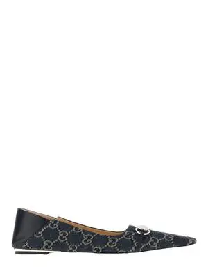 Gucci Gg Denim Vittoria Ballerinas - Multicolor