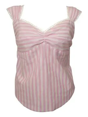 MUDA CLOTHING FZ LLC Pink / White Jennifer Pink And White Stripe Top - Pink/white