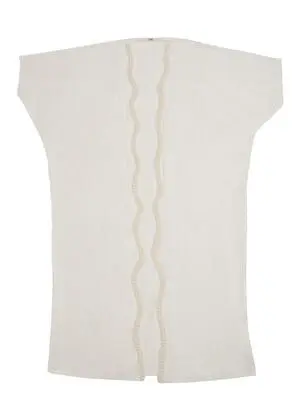 MUDA CLOTHING FZ LLC Pearl Embellished Linen Kimono - White