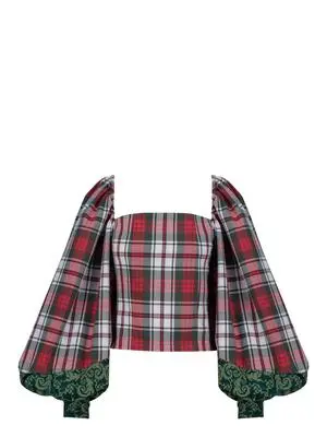 EMANMOON Plaid Top - Red