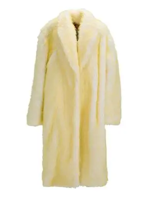 MOV Dramatic Oversized Fur Coat - Yellow