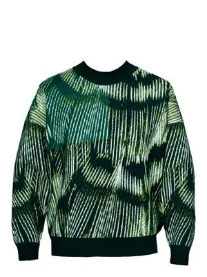 ESSIEN & EMRE Alatus Merino Wool Knitted Pattern Jumper - Green