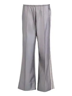 MOV Perfect Suit Pants — Straight-leg Vegan Leather With Side Stripes In Metallic - Grey