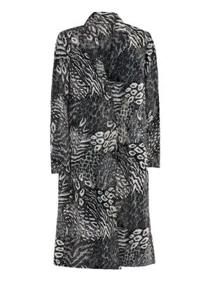 MOV Black / White Animal Print Faux Fur Coat - Black/white