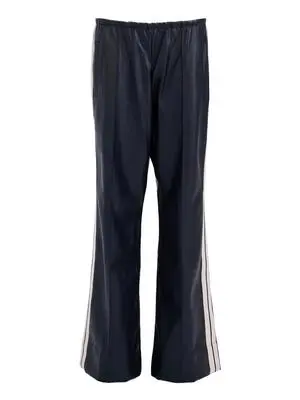 MOV Perfect Suit Pants — Straight-leg Vegan Leather With Side Stripes - Black