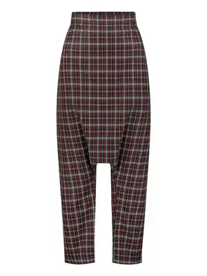 EMANMOON Plaid Pants - Red