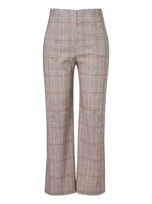 Veronica Beard Dova Cropped Cotton And Linen Wide-leg Pants - Brown