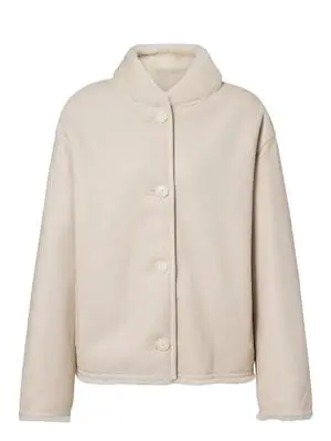 YVES SALOMON Reversible Shearling-trimmed Leather Jacket - White