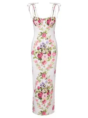 MONTCE Petal Floral Maxi Dress - White