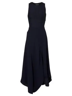 Veronica Beard Thalissa Draped Ribbed-knit Midi Dress - Blue