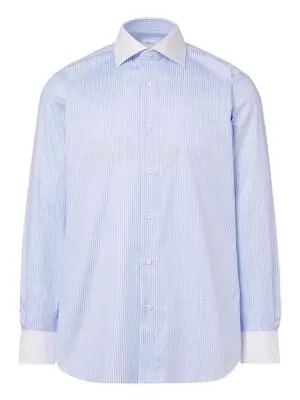 Brioni Striped Cotton Shirt - Blue