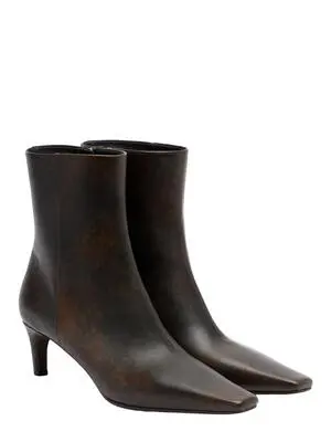 Brunello Cucinelli Monili Leather Ankle Boots - Brown