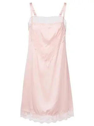 Simone Rocha Lace-trimmed Satin Slip Dress - Pink