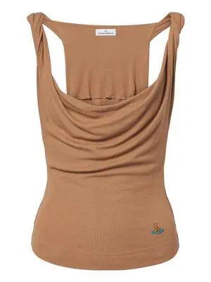 VIVIENNE WESTWOOD Draped Knitted Tank Top Cardboard - Brown