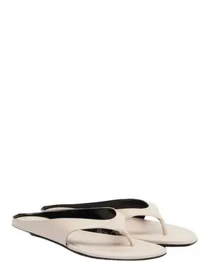 HERBERT LEVINE Sunkissed Leather Thong Sandals - White