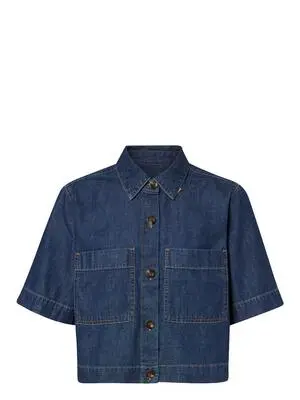 Veronica Beard Spruce Cotton Denim Shirt - Blue