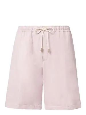 Canali Linen And Silk Blend Shorts - Pink
